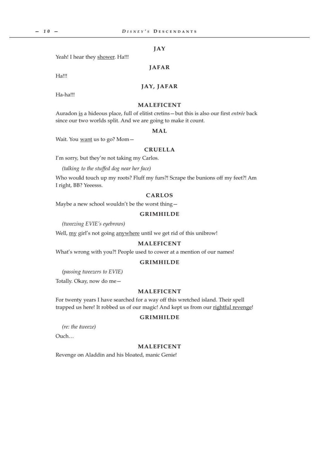 Descendants Sides for Auditions 1 | Children's Theatre of Annapolis